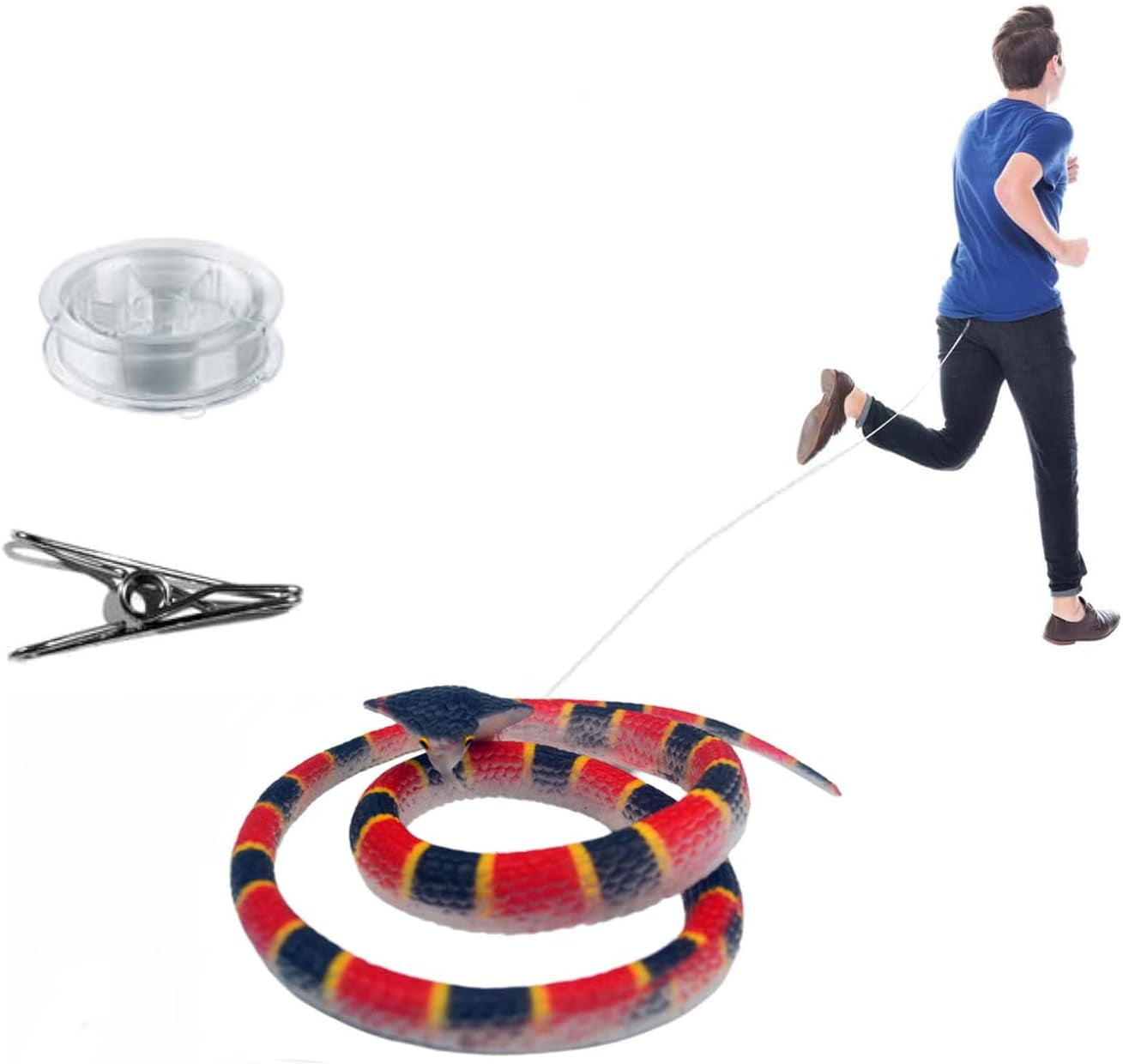 27.6 Inch Snake Prank with String Clip, Snake on a String Prank That ...