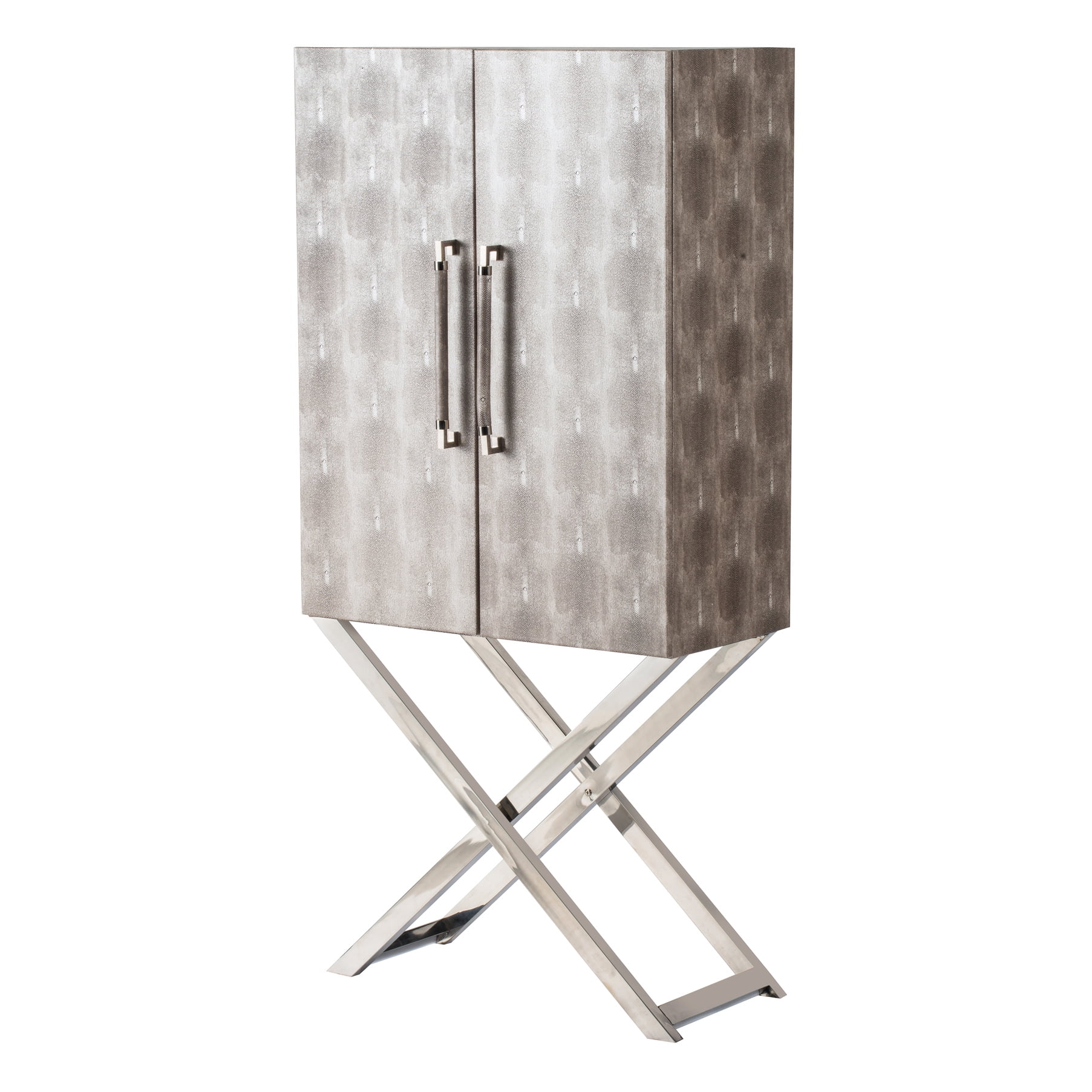 27.6x13.8x59.1" Freestanding Cabinet - Metal, Wood & Flannel Modern ...