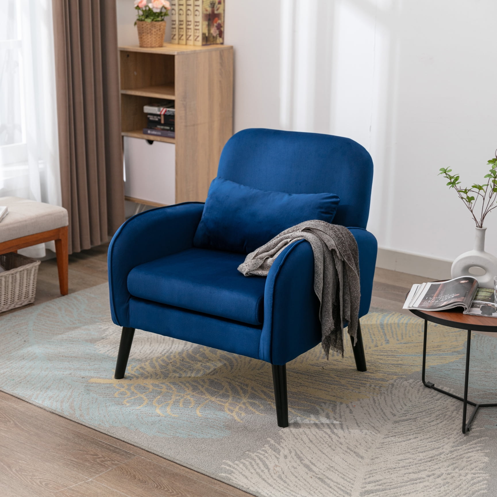 27.95" W Accent Chair, Soft Fabric Armchair for Living Room, Modern ...