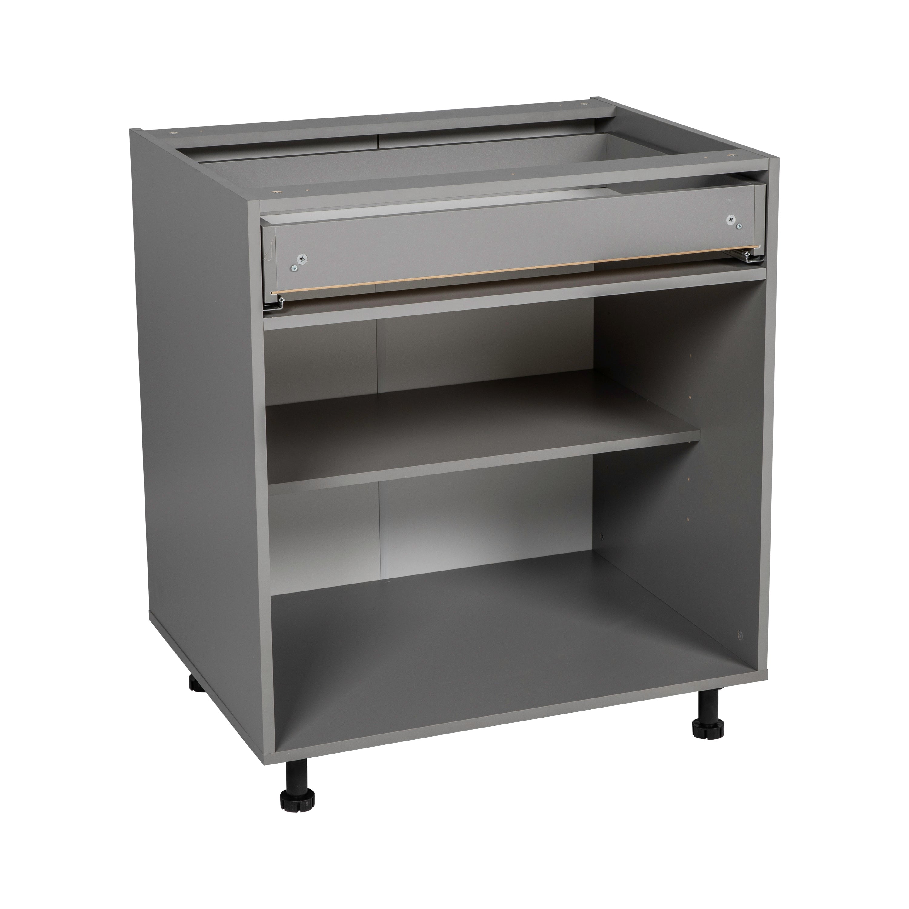 27" Base Cabinet Double Door Single Drawer Grey - Walmart.com