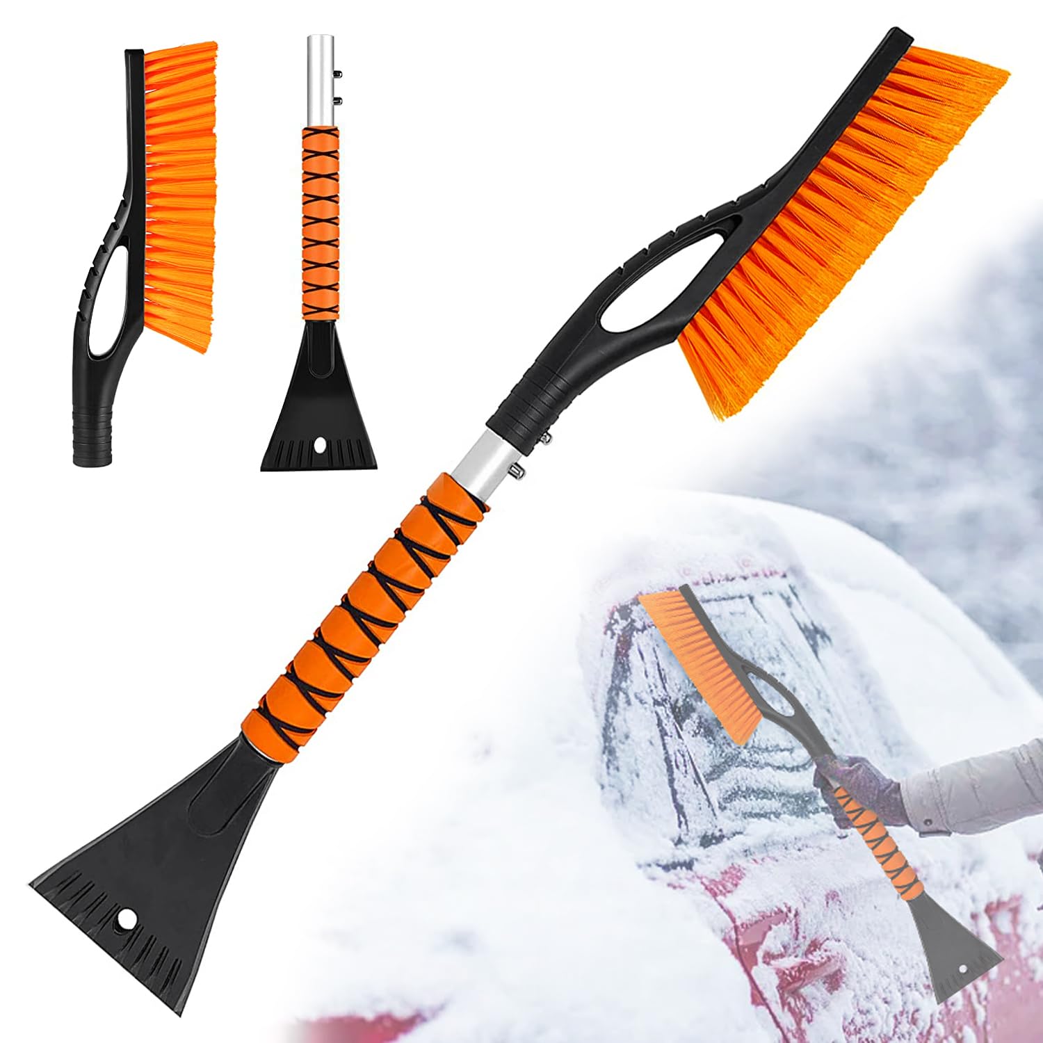 27" Car Snow Brush and Ice Scrapers for Car Windshield, 2-in-1 ...