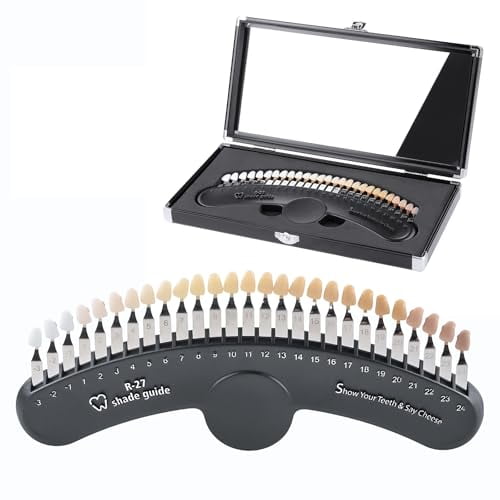 27 Colors Shade Guide with Mirror Bleaching Shade Chart Teeth Color ...