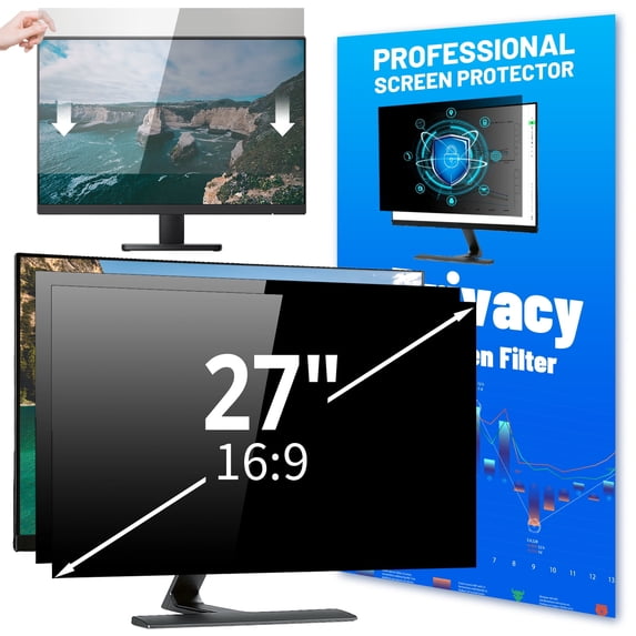 27" Computer Privacy Screen Filter for 16:9 Widescreen Monitor Screen ...