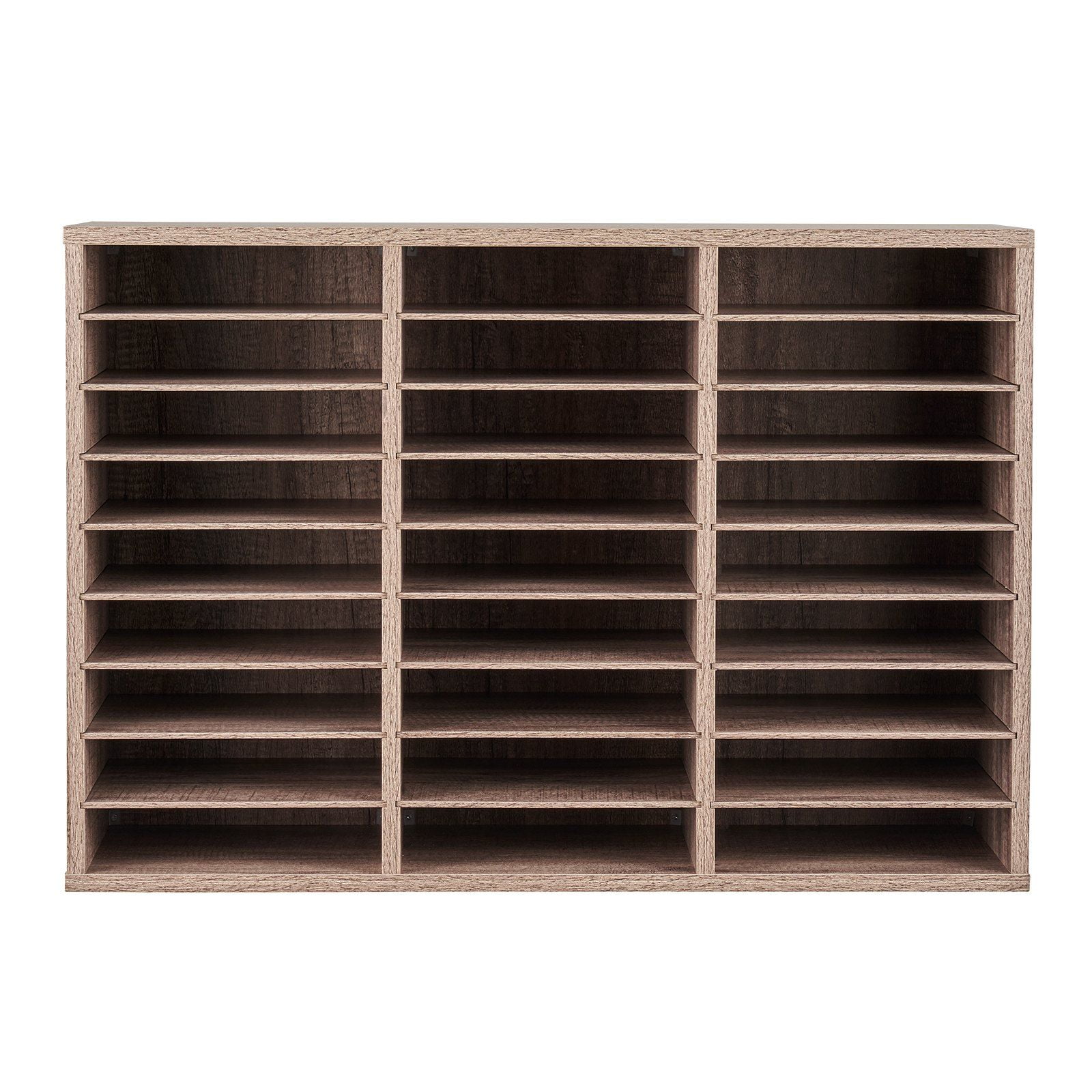 27-Cubby Classroom & Office Mail Sorter - Wood Grain Design with ...