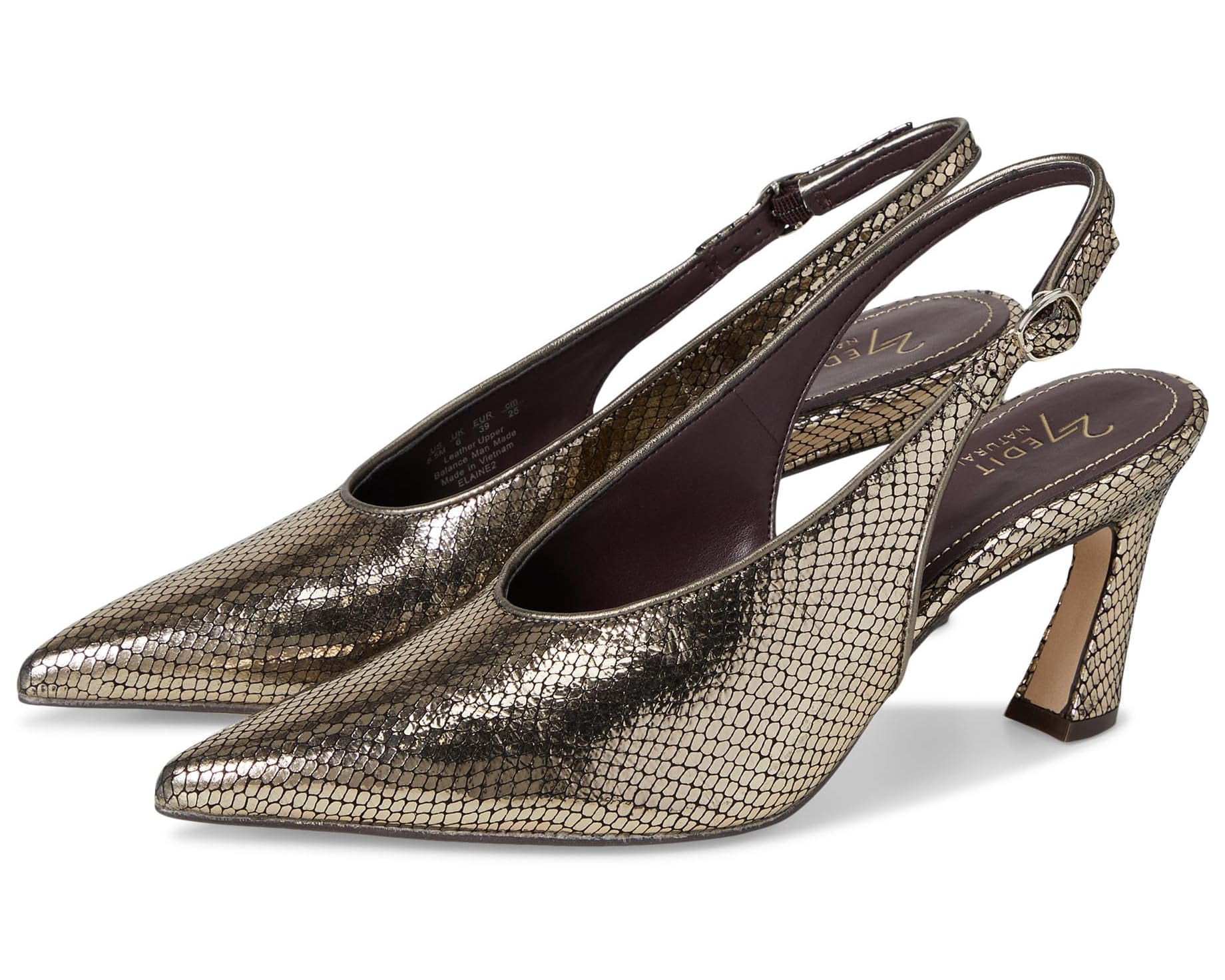 27 EDIT Naturalizer Women's Elaine Slingback Pointed Toe Pump Pewter ...