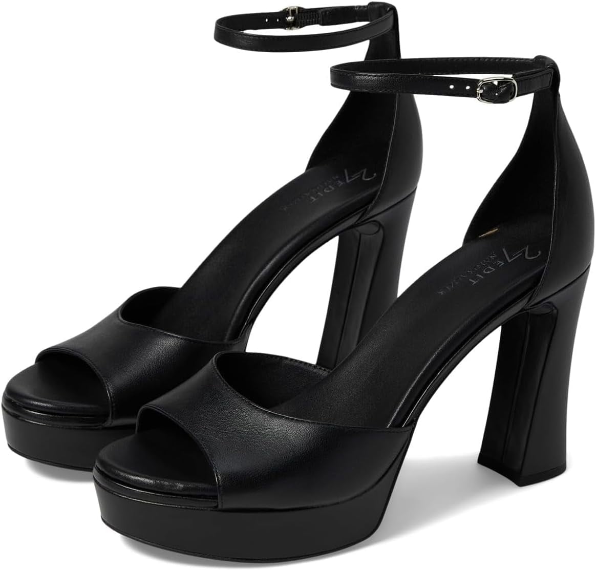 27 EDIT Women's Delphie Ankle Strap Platform Dress Sandals Black 9.5M ...
