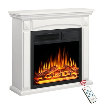 36" Freestanding Electric Fireplace with Remote Control for Brightness ...
