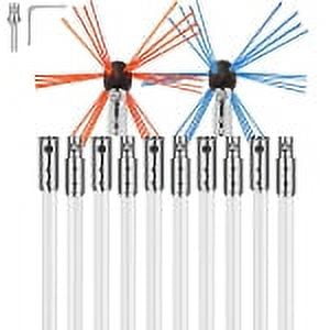 27 Feet Chimney Sweep Kit, Chimney Cleaning Kit with 8 Nylon Flexible ...