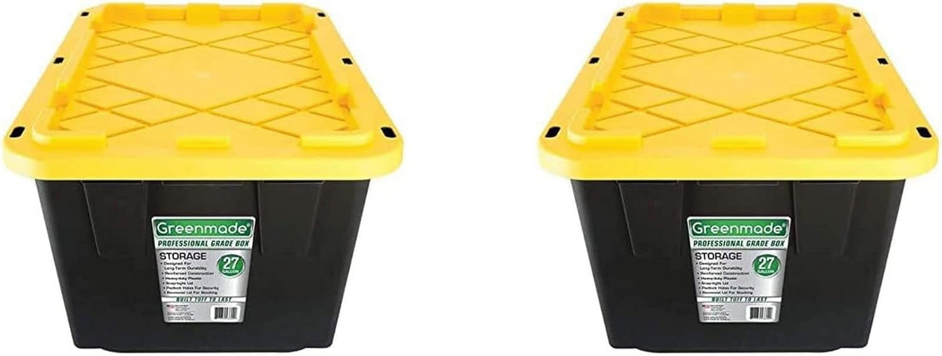 27 Gallon Black & Yellow Storage Container (2-Pack) - Walmart.com