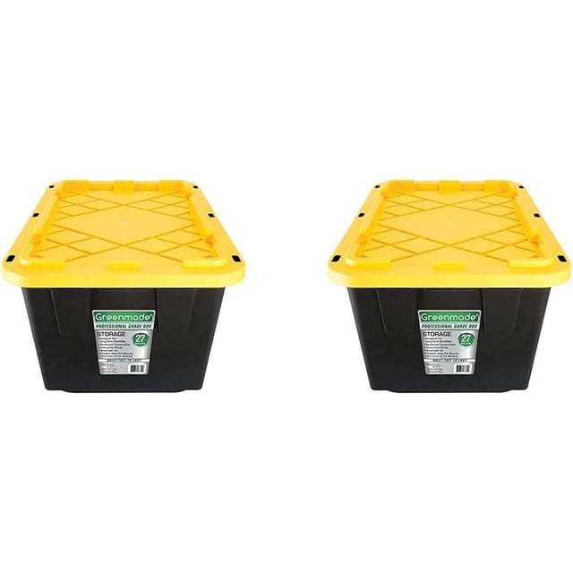 27 Gallon Black & Yellow Storage Container (2-Pack) - Walmart Business ...