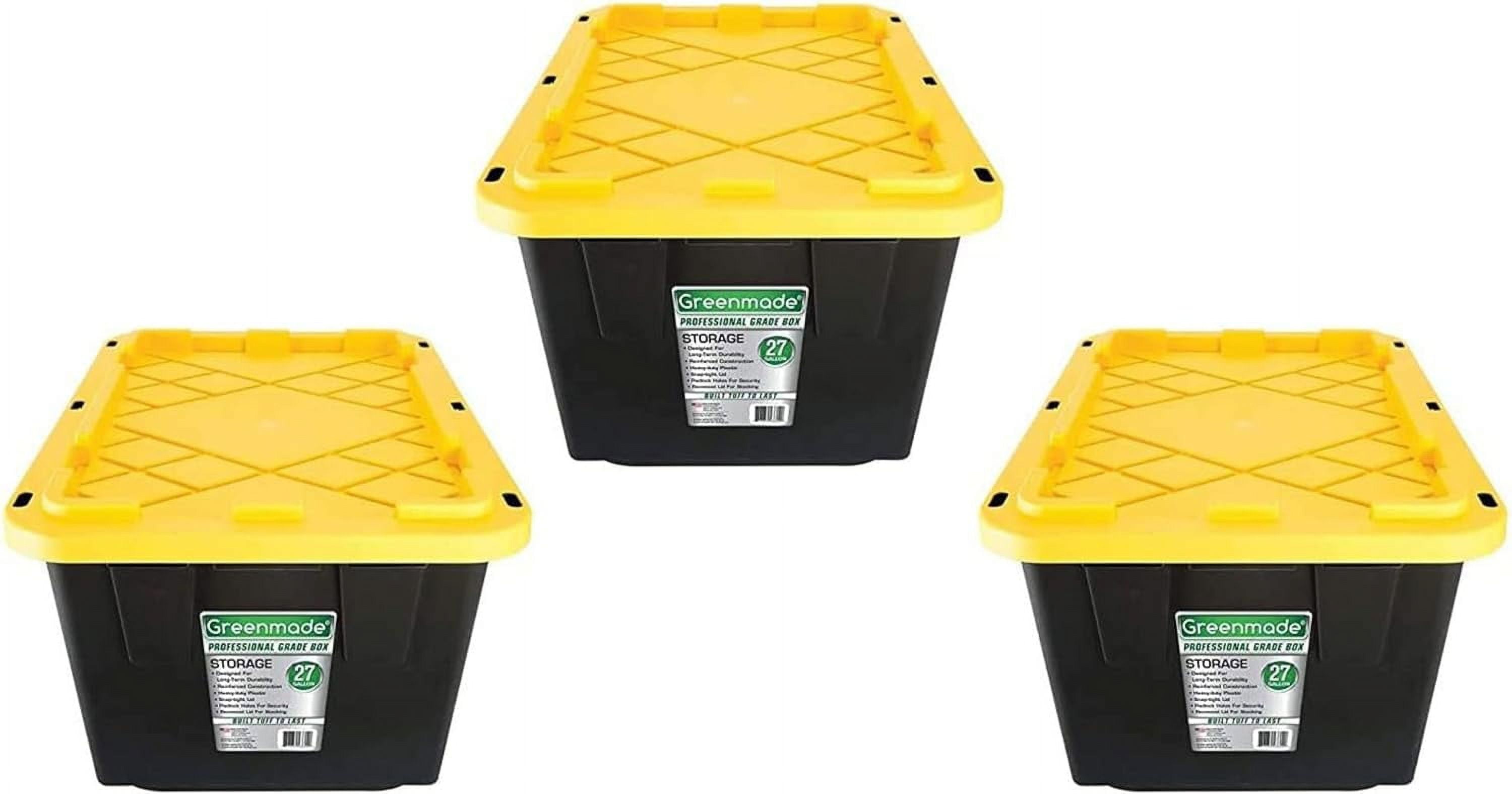 27 Gallon Black & Yellow Storage Container (3-Pack) - Walmart.com