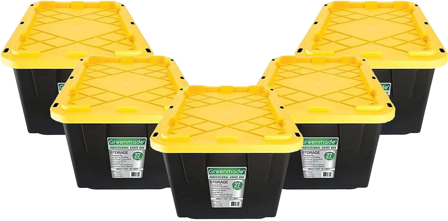 27 Gallon Black & Yellow Storage Container (5-Pack) - Walmart.com