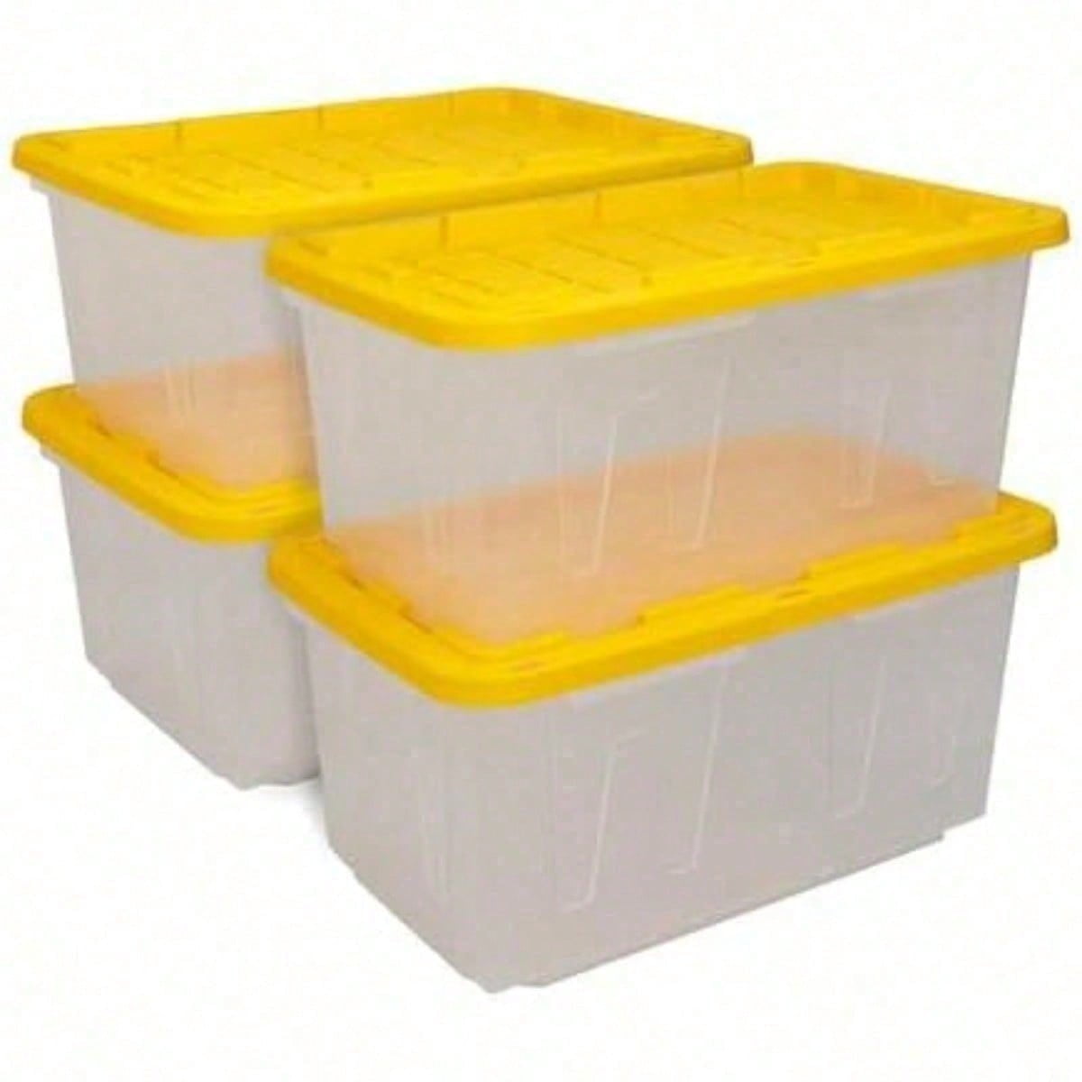 27-Gallon Heavy Duty Clear Storage Container & Snap-Tight Lid, Clear ...