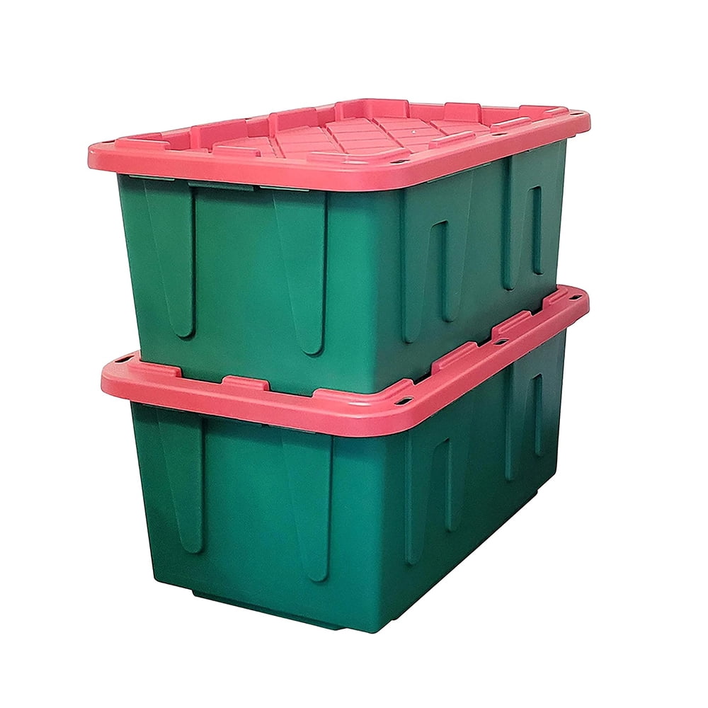27-Gallon Storage Tote with Flip Lid, Heavy Duty Storage Bin with Snap ...