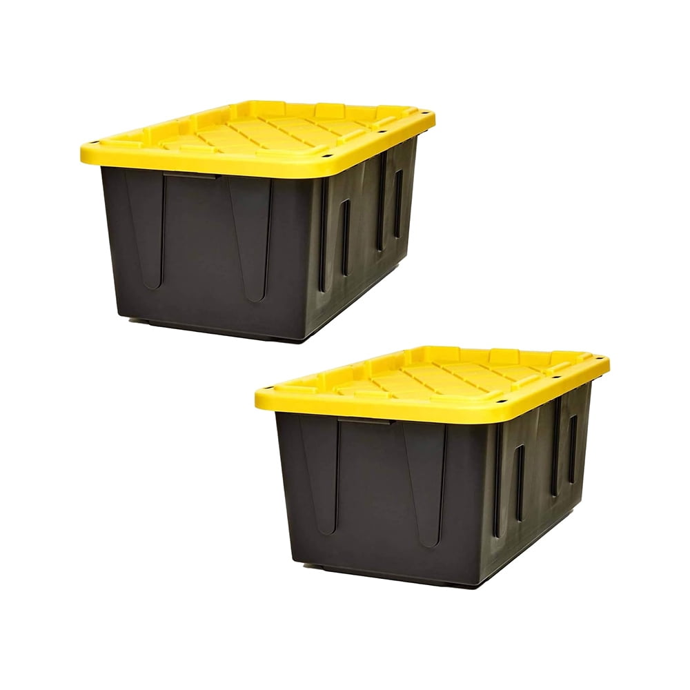 27-Gallon Storage Tote with Flip Lid, Heavy Duty Storage Bin with Snap ...