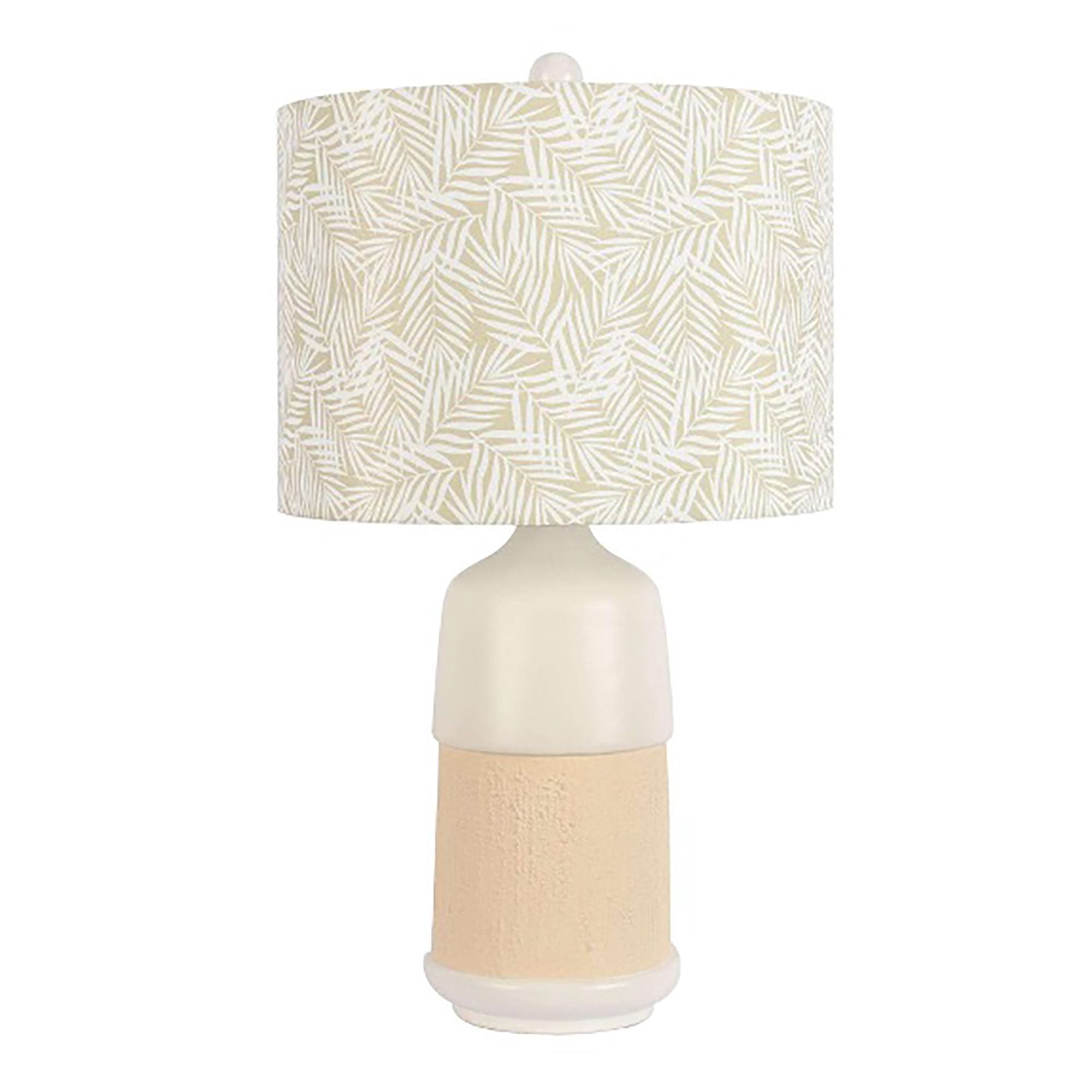 27" High Ceramic Table Lamp with Natural Fabric Shade, Neutral (Set of ...