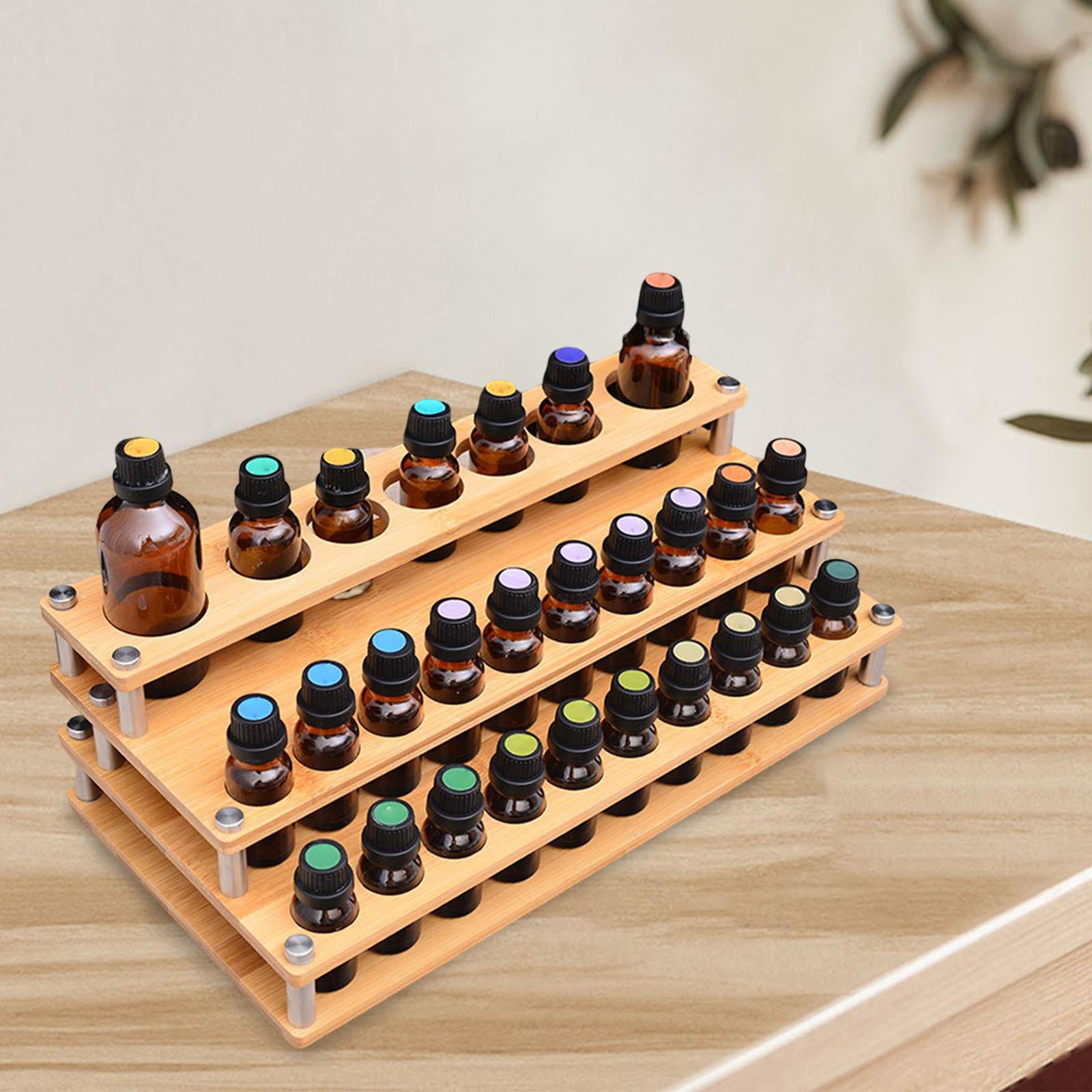 27 Hole Essential Oil Display Stand Storage Shelf Wooden Space Saving ...