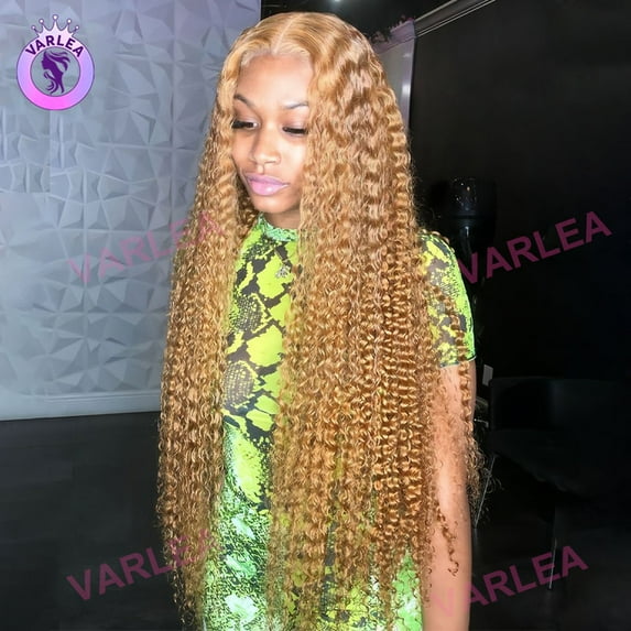 #27 Honey Blonde Human Hair Wig Deep Wave 13x6 hd Lace Frontal Wig Pre ...