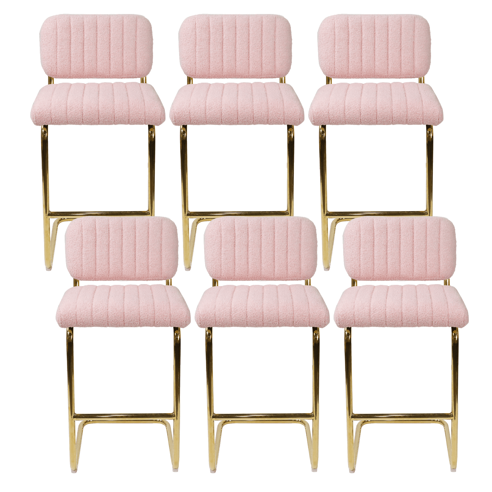 27 Inch Boucle Fabric Dining Chairs, Mid-Century Dining Chair with ...