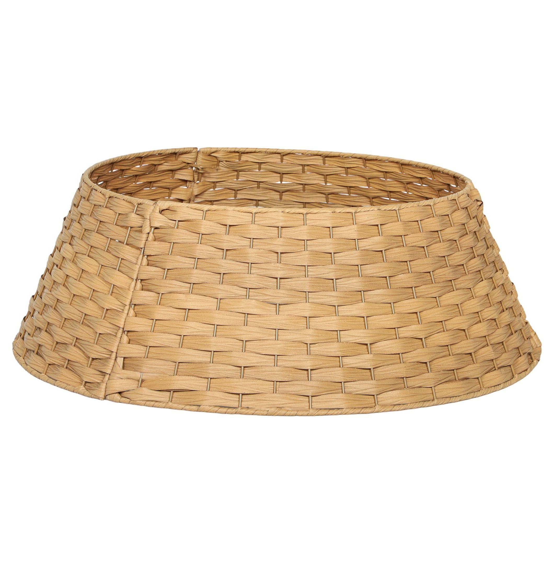 27 Inch Christmas Tree Collar, Rustic Tree Skirt Woven Plastic, Holiday ...