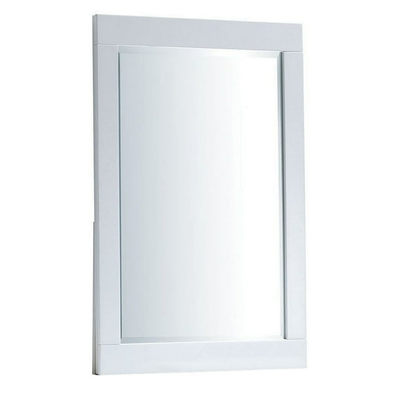 Benjara 27 Inch Contemporary Wooden Frame Rectangular Mirror, White ...