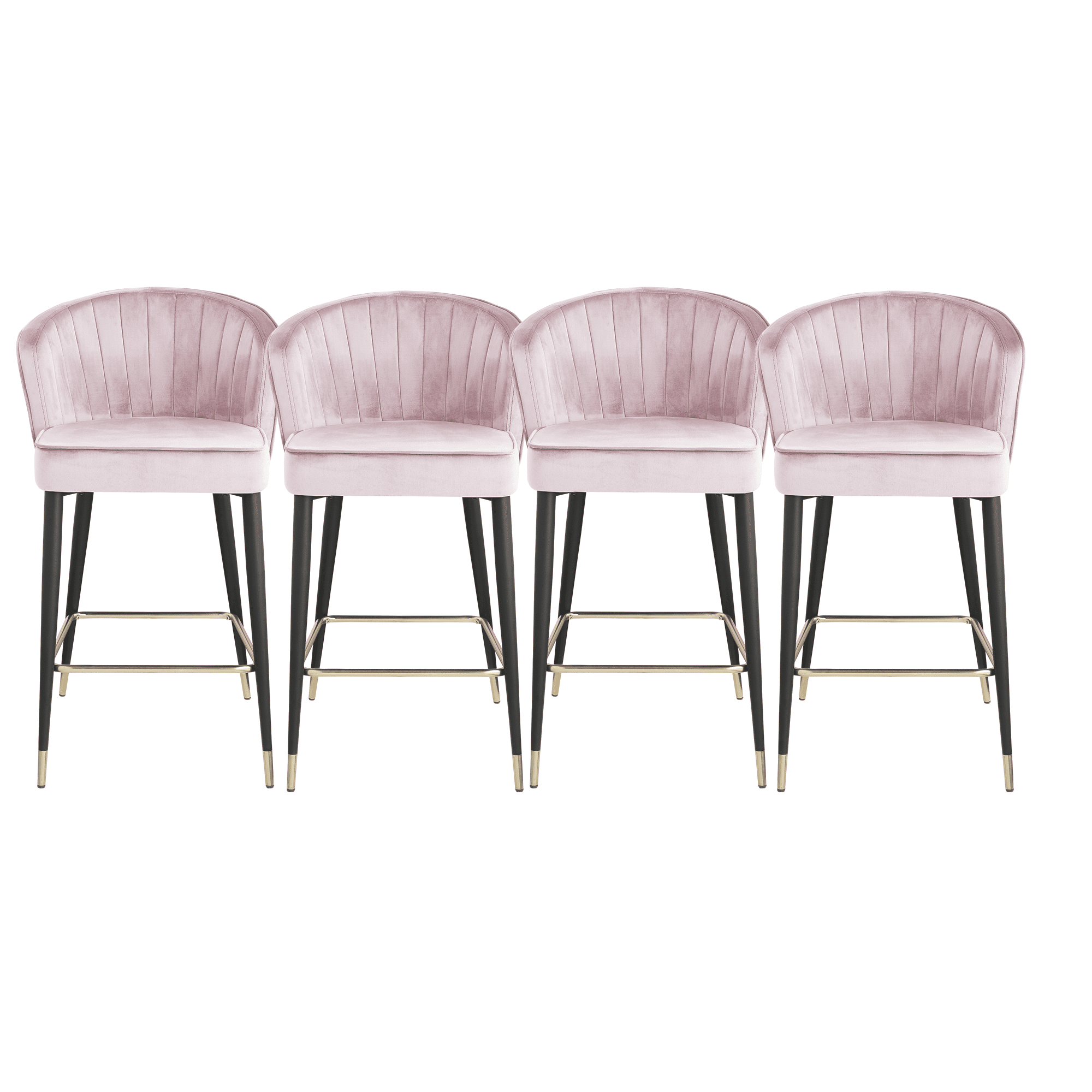 27 Inch Counter Height Tufted Upholstered Dining Chair with Black Metal ...