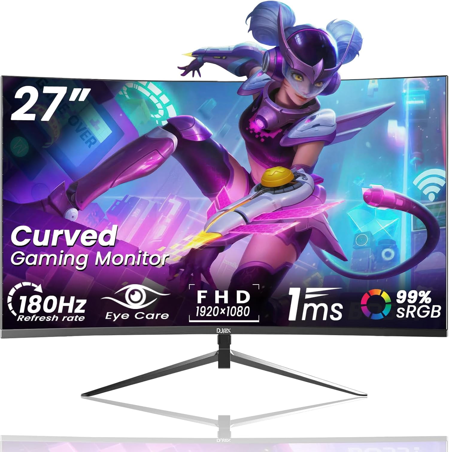 27 Inch Curved Gaming FHD 1080p 180Hz, 1800R Curvature, 3ms Response ...