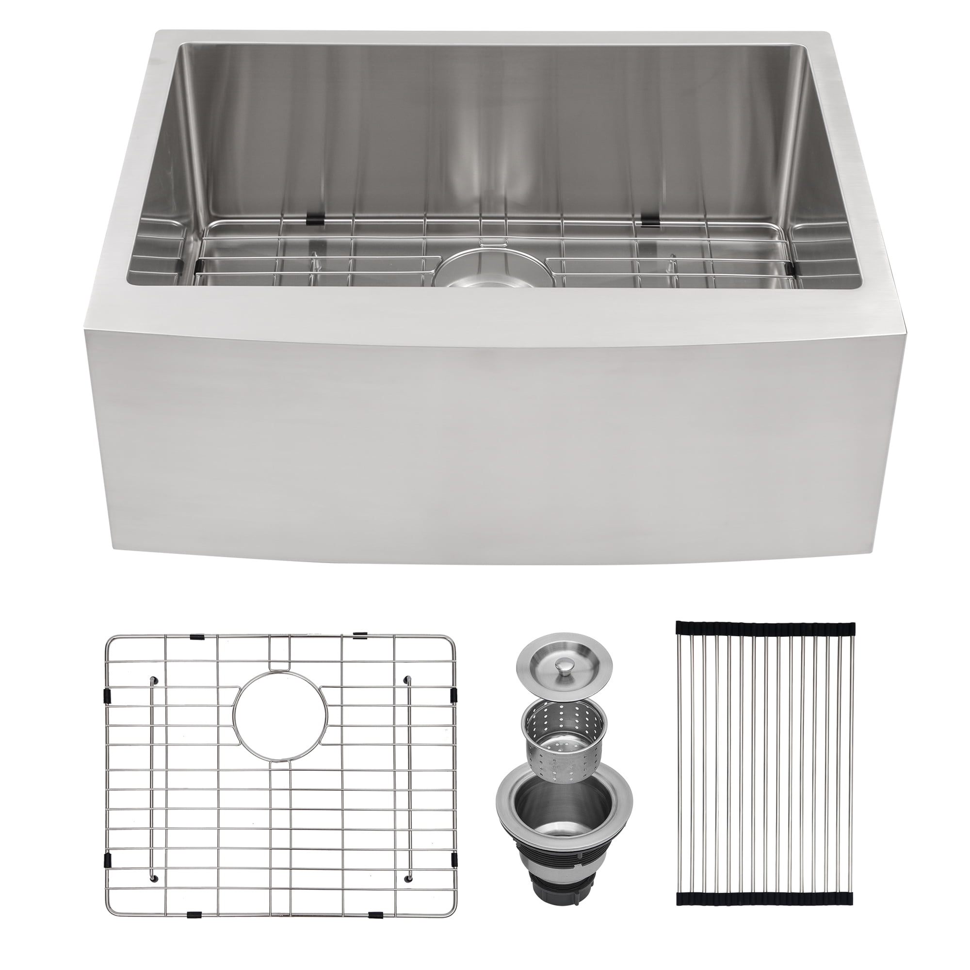 27 Inch Farmhouse Kitchen Sink - 27"x21"x10" Stainless Steel Apron ...