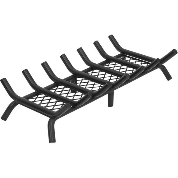 27 Inch Fireplace Grate with Ember Retainer, Heavy Duty 3/4” Solid ...