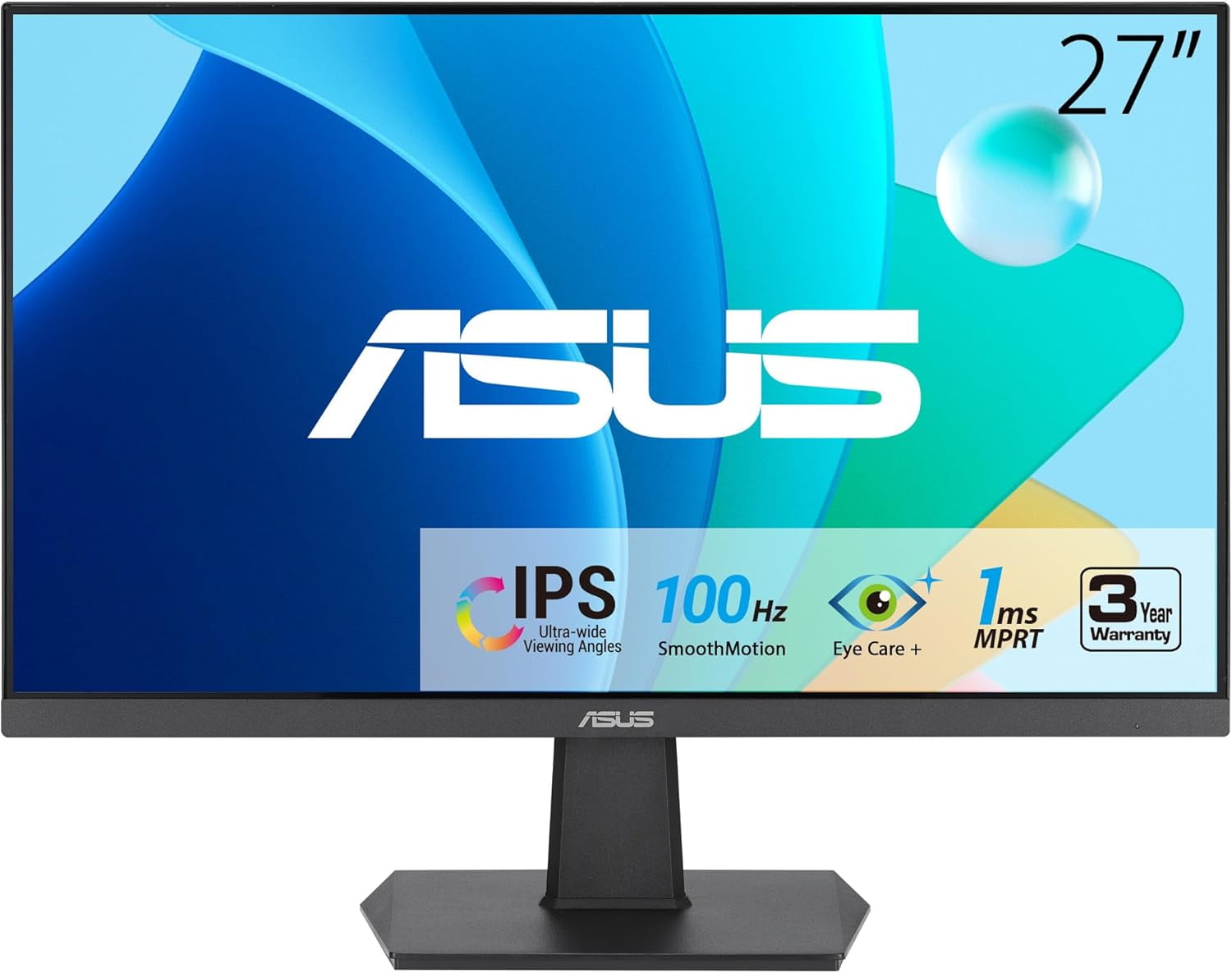 27 Inch Monitor - 1080P, IPS, Full HD, Frameless, 100Hz, 1ms, Adaptive ...