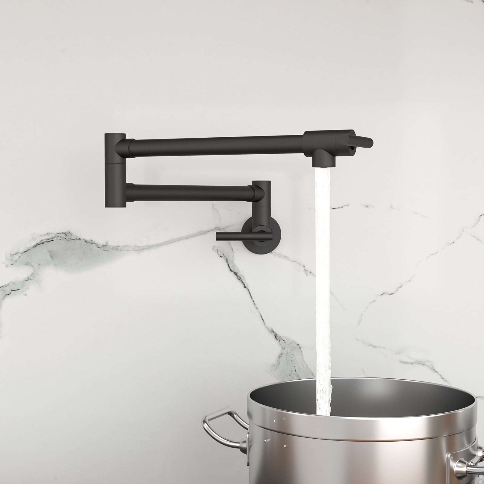27 Inch Pot Filler Stainless Steel Faucet Matte Black Commercial in ...