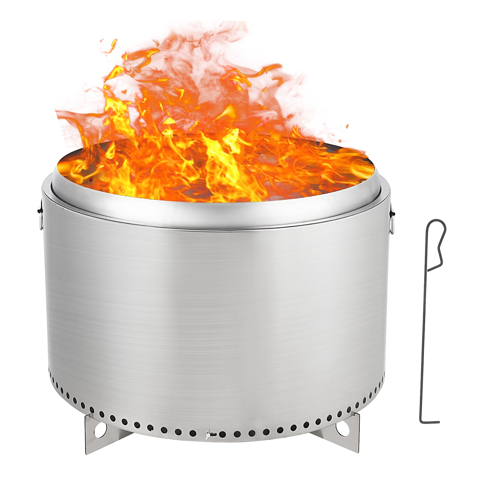 27 Inch Smokeless Fire Pit for Outdoor Wood Burning, Portable Stainless ...
