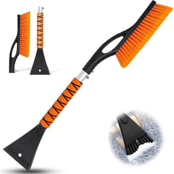 27 Inch Snow Brush & Ice Scraper – Detachable Snow Removal Tool for Car ...