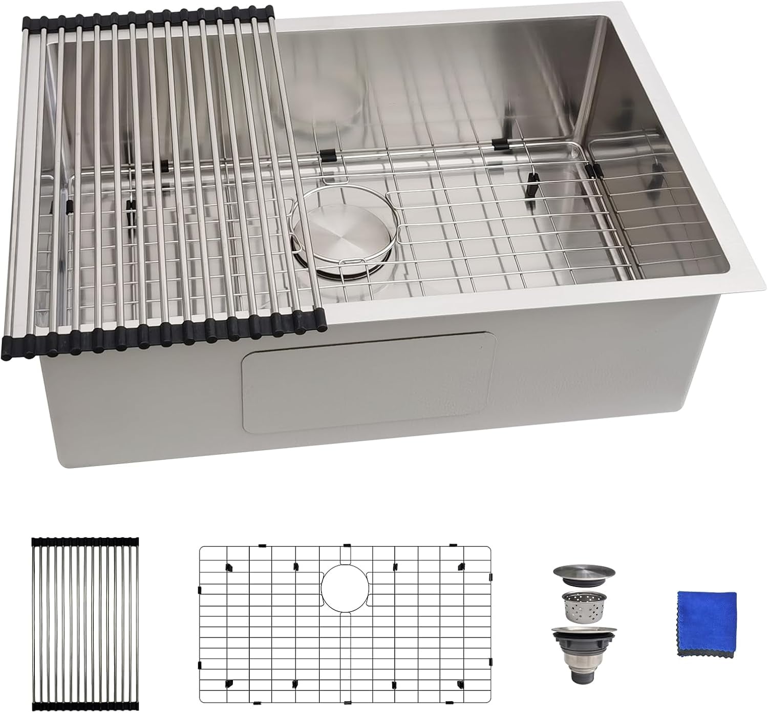 27 Inch Undermount Kitchen Sink - 16 Gauge Stainless Sinks, 27''x18 ...