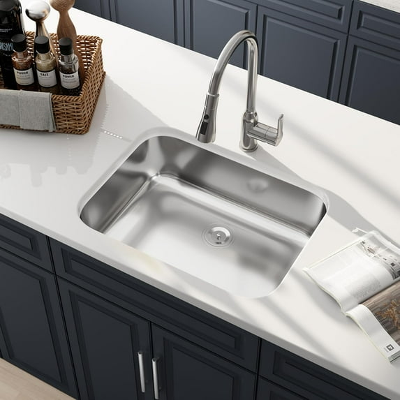 27 Inch Undermount Kitchen Sink 18 Gauge Stainless Steel Single Bowl ...