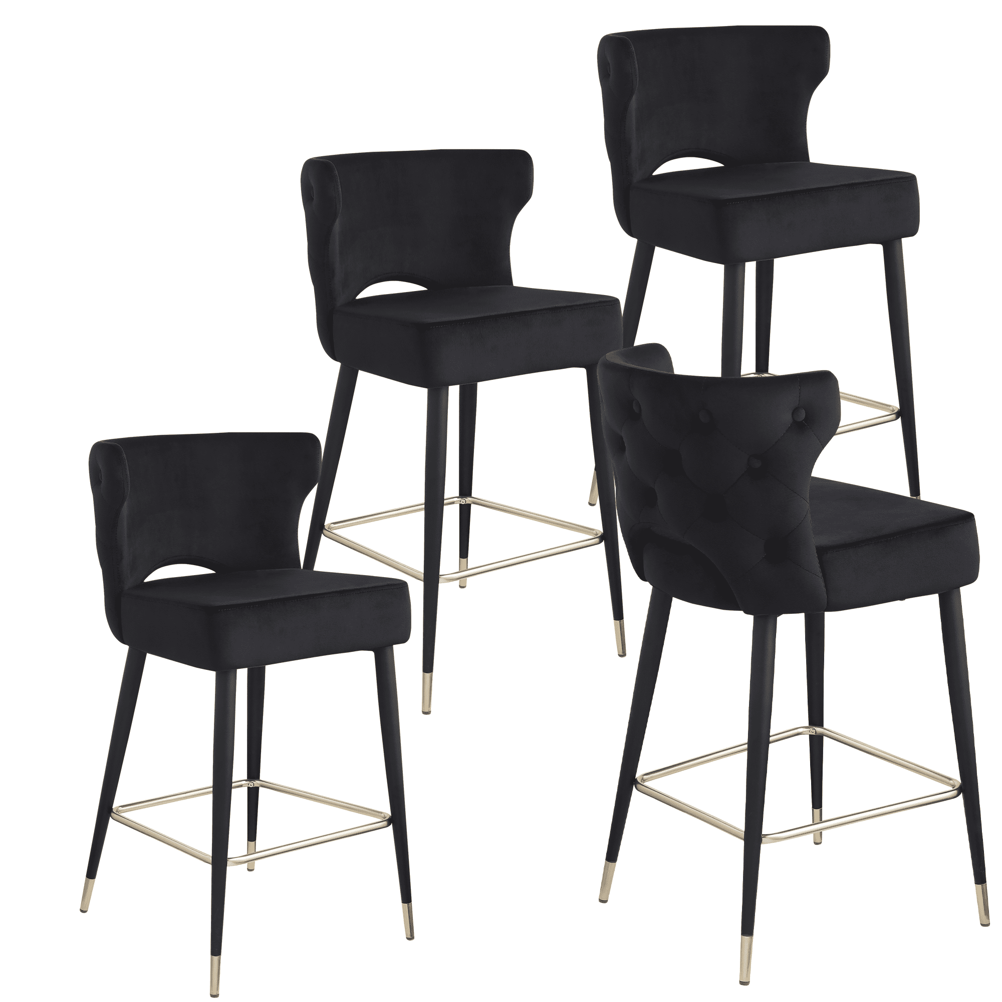 27 Inch Velvet Counter Height Dining Chairs, Modern Dining Chair with ...