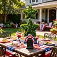 27" Independence Day Patriotic Two Star Topiary Tree, Artificial Green ...