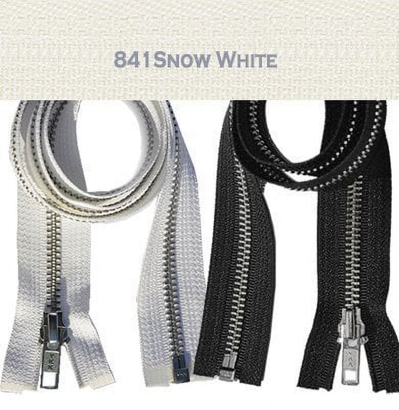 27" Jacket Zipper, YKK #5 Aluminum Metal ~ Medium Weight ~ Separating ~ 841 Snow White (1 Zipper ...