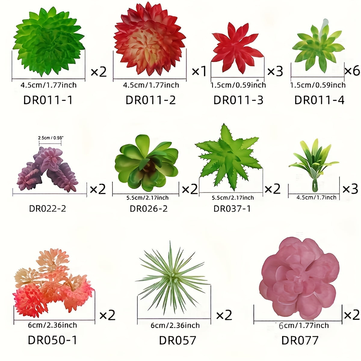 27 Mini Artificial Succulent Plants Unpotted: Fake Succulents Picks ...