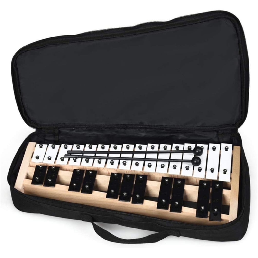 27 Note Glockenspiel Xylophone, Percussion Instrument with Wood Base ...