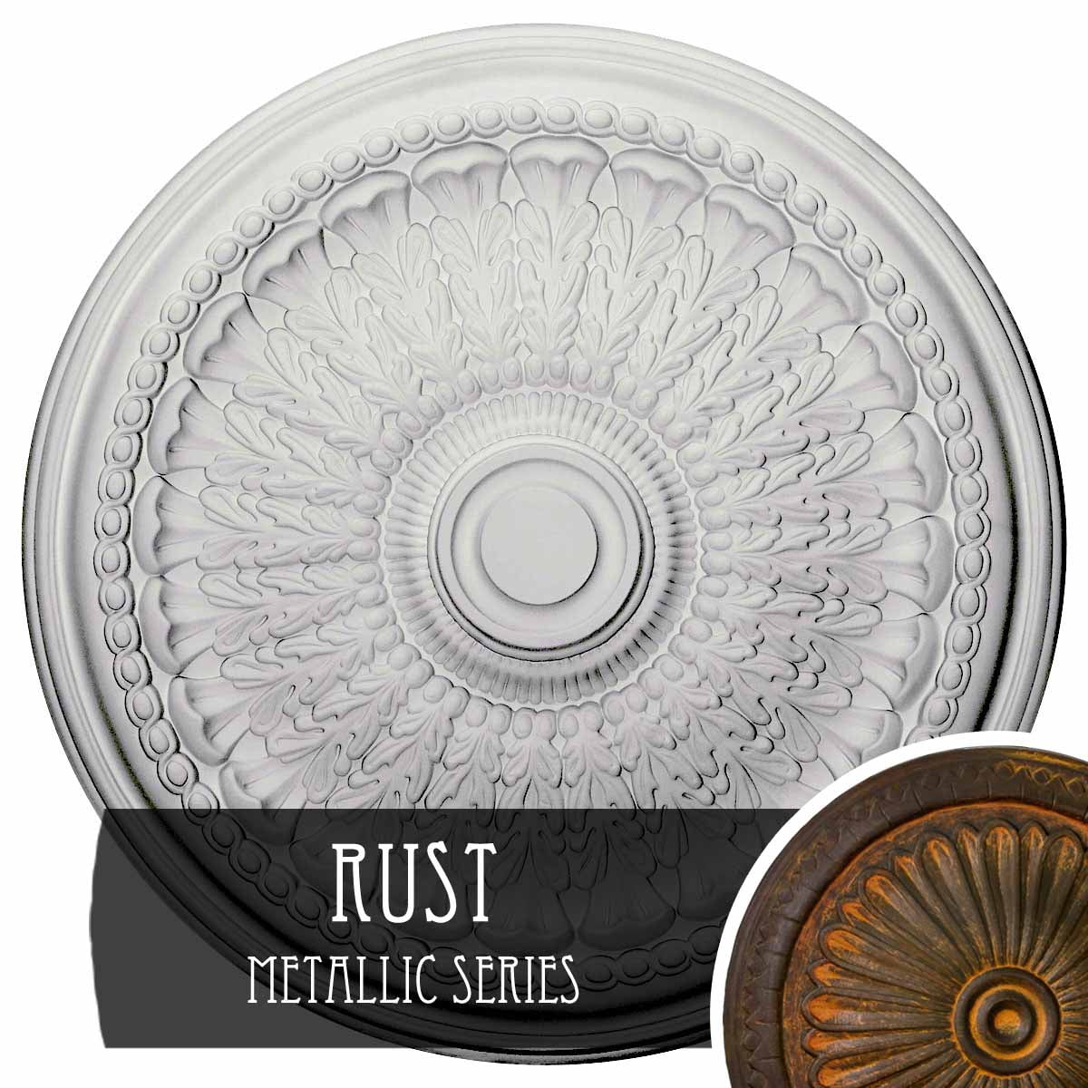 27"OD x 2 1/2"P Brunswick Ceiling Medallion (Fits Canopies up to 4 1/2 ...