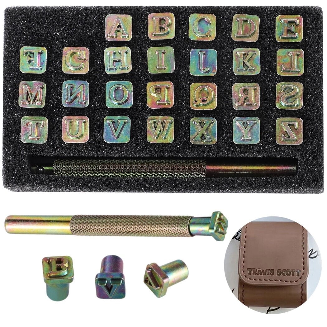 27 PCS Alphabet Stamp Punch Set, Professional Capital Letter Stamp ...