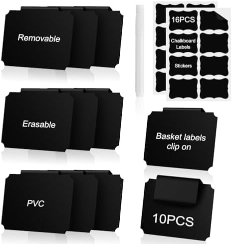 27 PCS Basket Labels Clip On Set, Storage Bin Label for Basket Tags, 10 ...