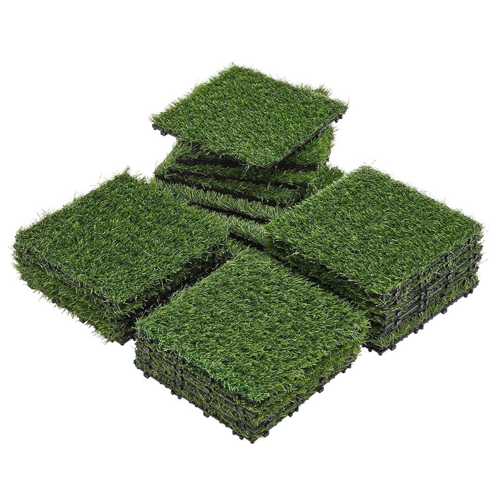 27 PCS Practical Turf, Interlocking Deck Tiles, Plastic Turf, Fake ...