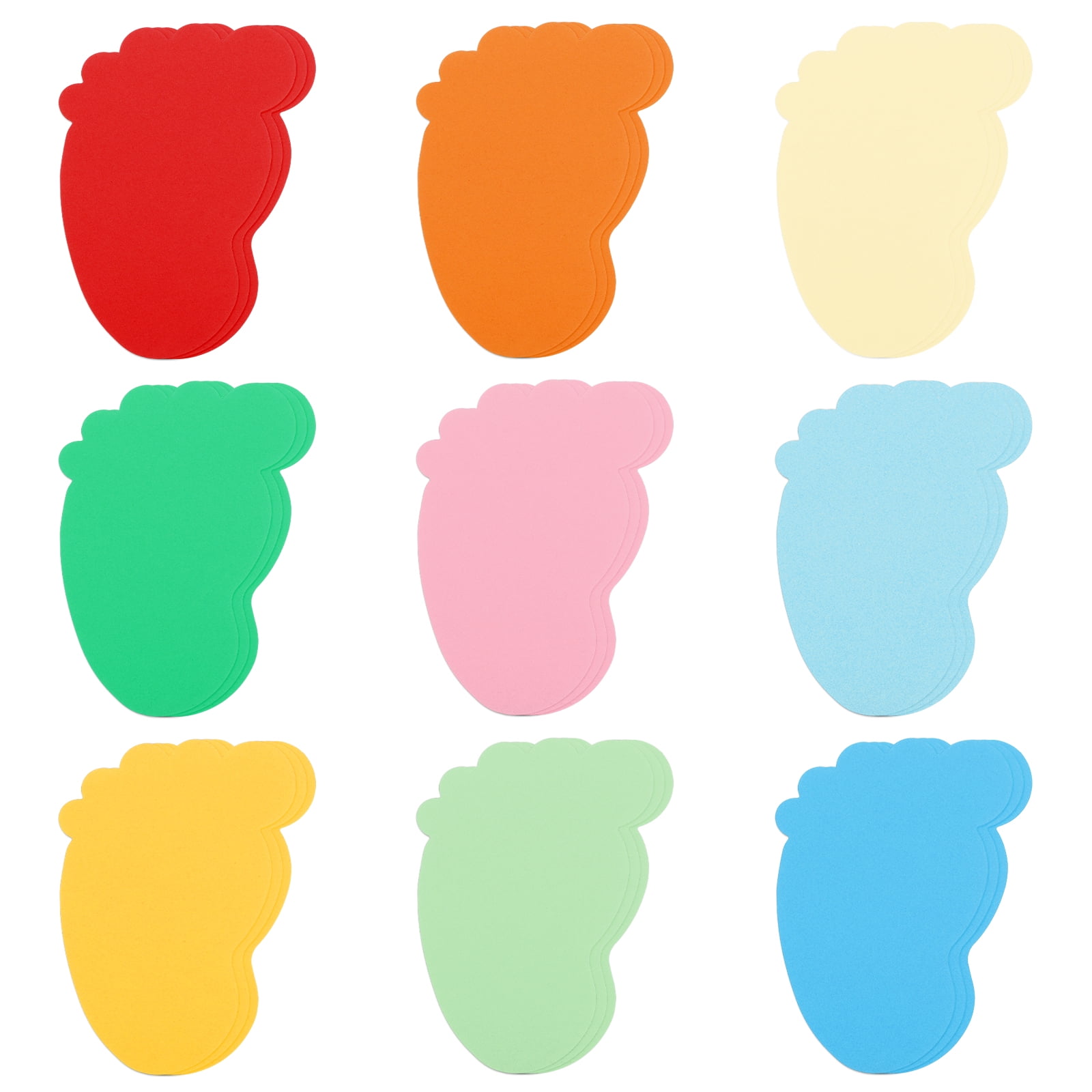 27 Pack Foot Cutouts Paper Decorations Multi-Color 6x3.9 Inch for ...