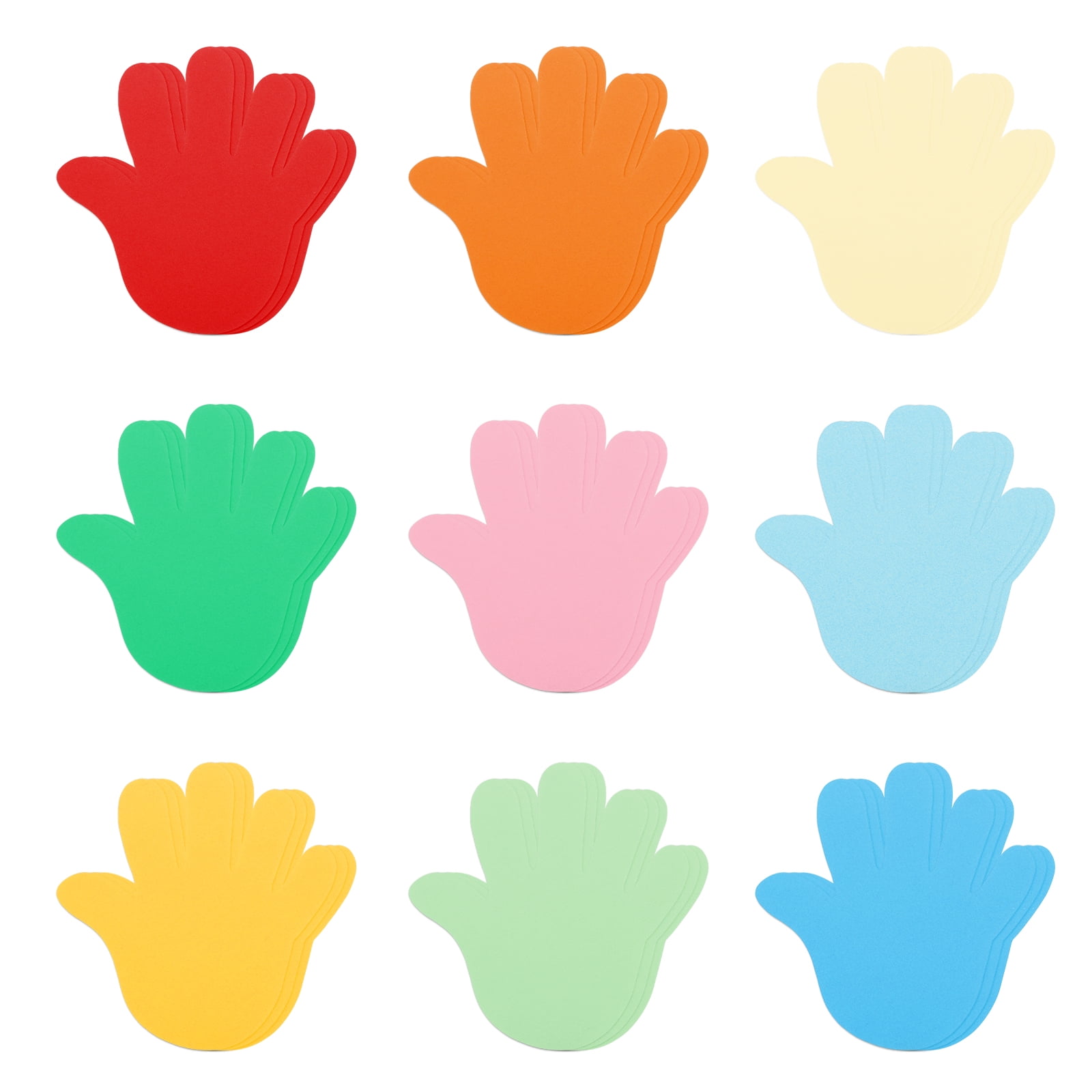 27 Pack Hand Cutouts Paper Bulletin Board Decorations Multi-Color ...