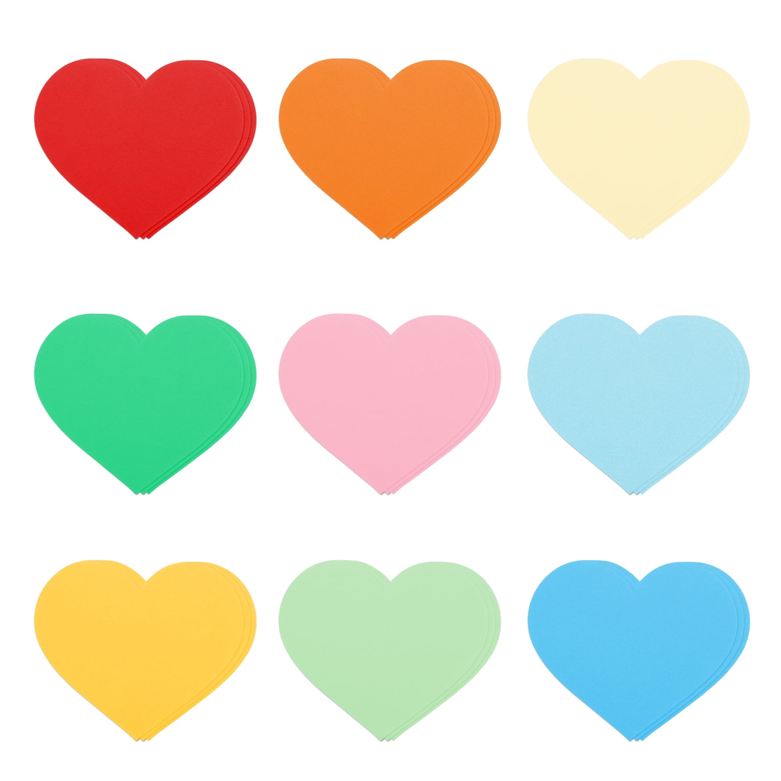 27 Pack Heart Cutouts Paper Bulletin Board Decorations Multi-Color ...