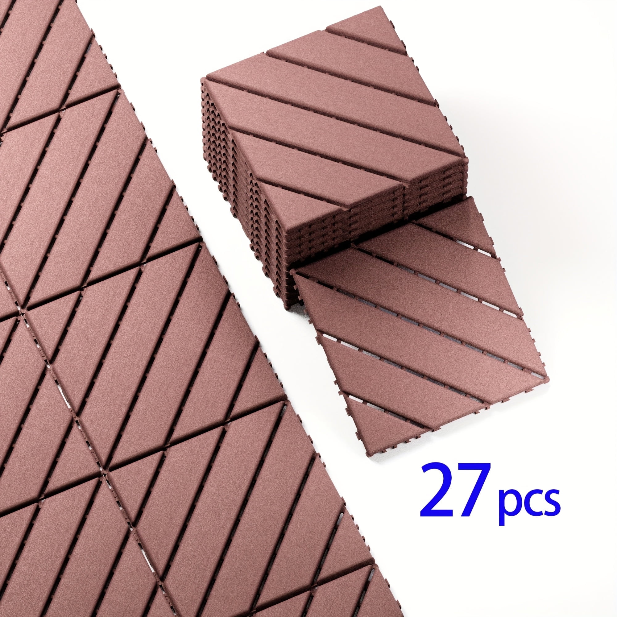 27-Pack Interlocking Patio Deck Tiles (12x12 Inch) - Waterproof Outdoor ...