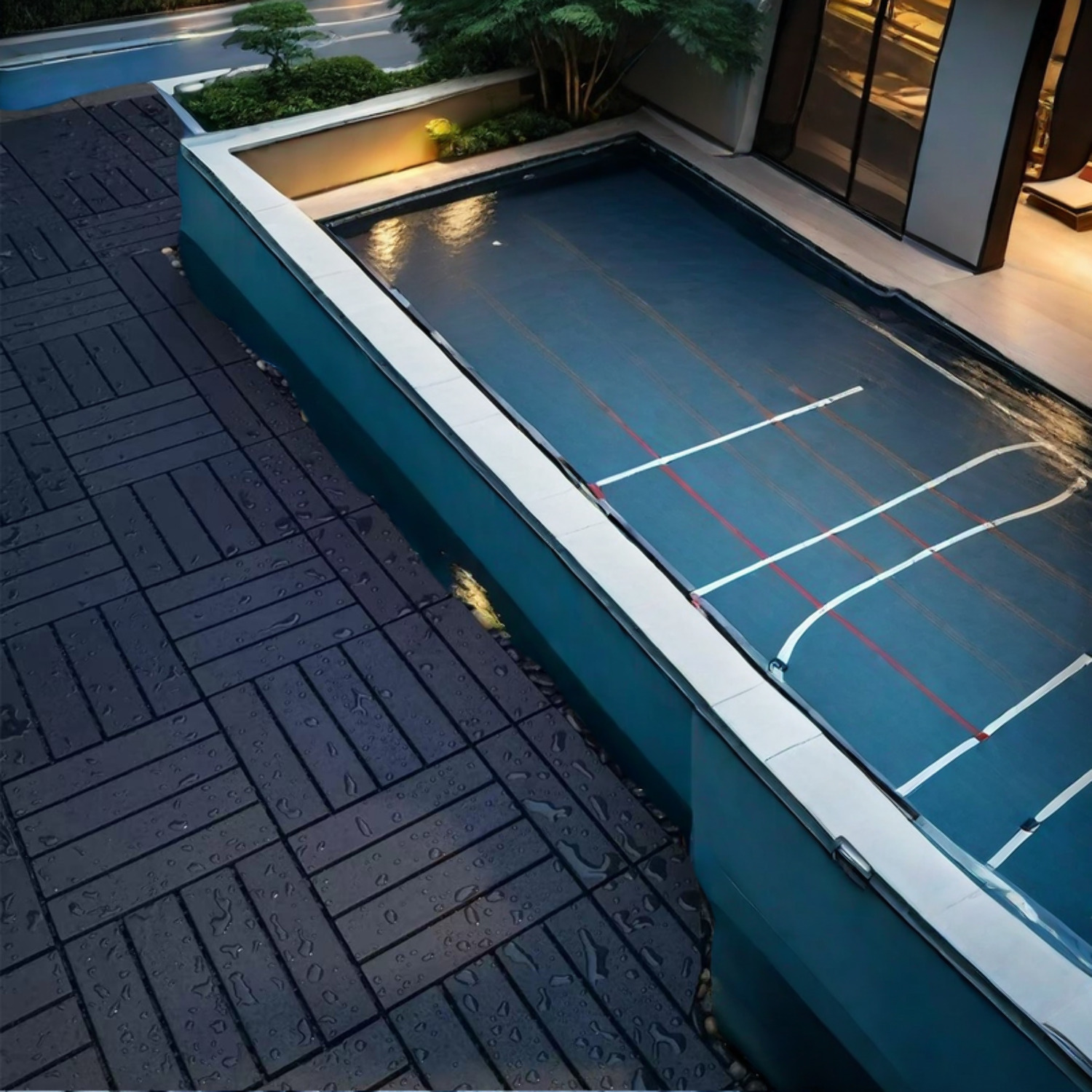 27 Pack Interlocking Plastic Deck Tiles 12"X12" Square Waterproof ...