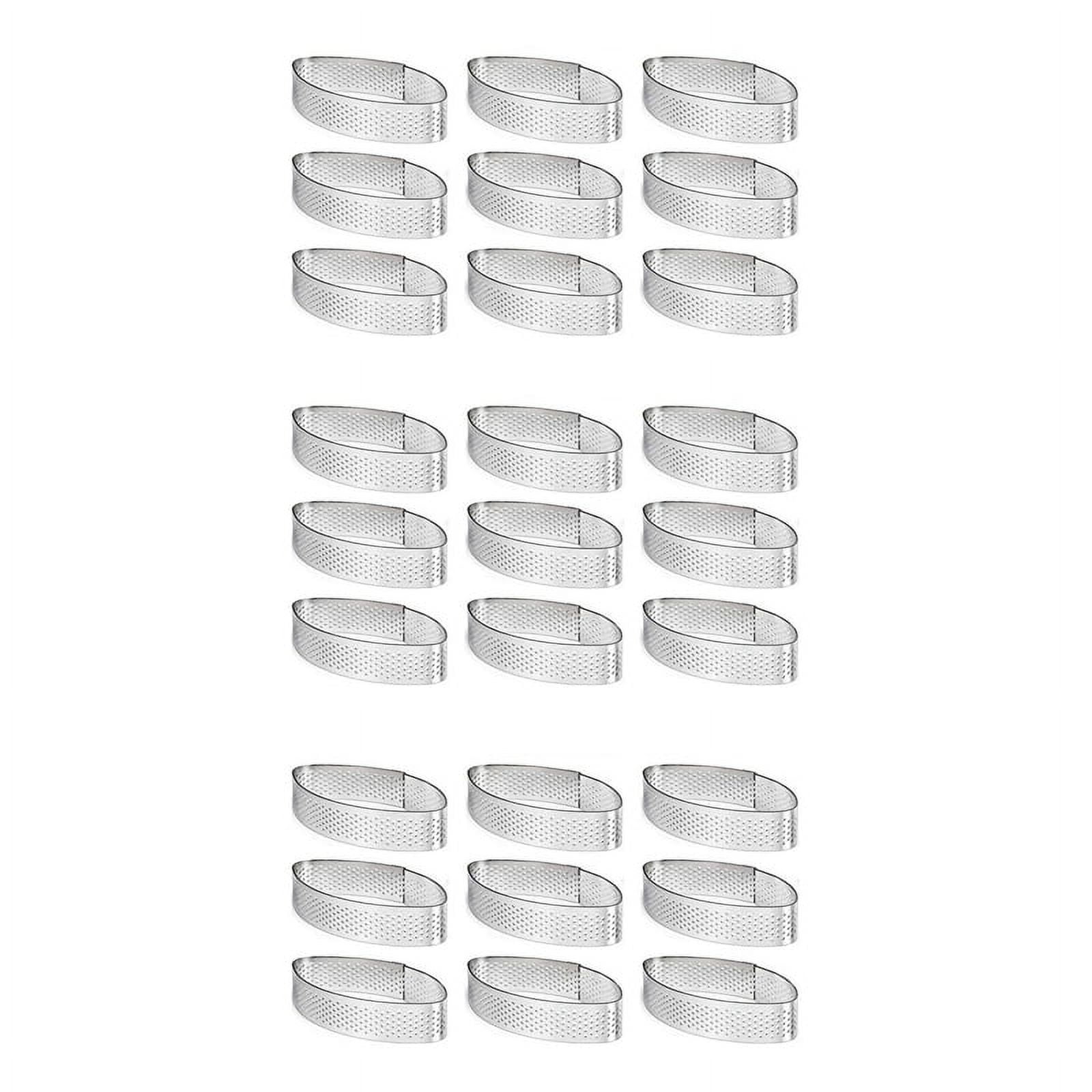 27 Pack Stainless Steel Tart Ring, Heat- Perforated Cake Mousse Ring ...